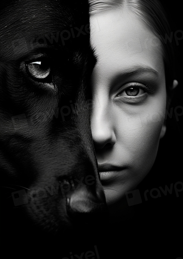 Half human face left half | Free Photo - rawpixel