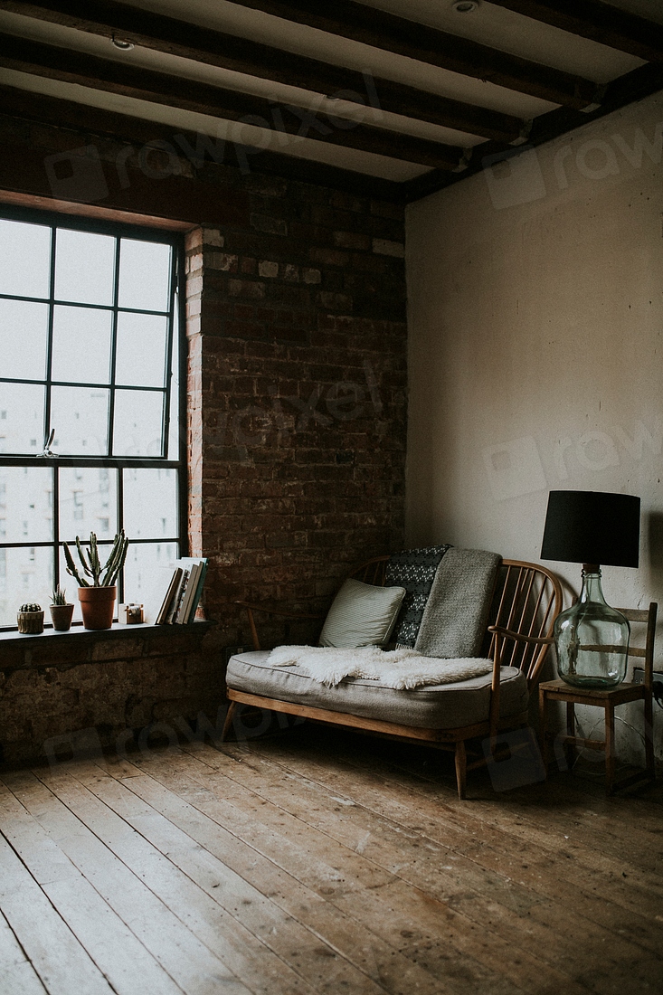 Rustic loft style living room | Free Photo - rawpixel