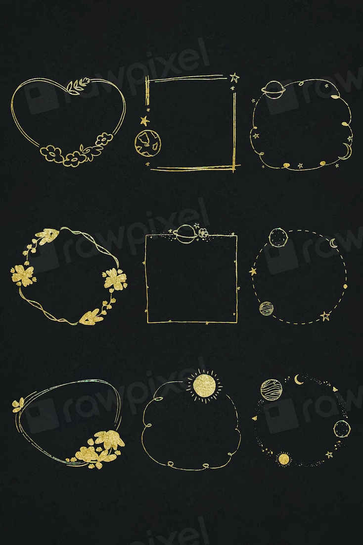 Vector gold effect border collection | Premium Vector - rawpixel
