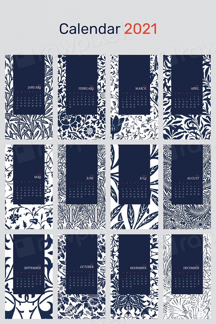 Calendar 2021 editable template psd | Premium PSD - rawpixel