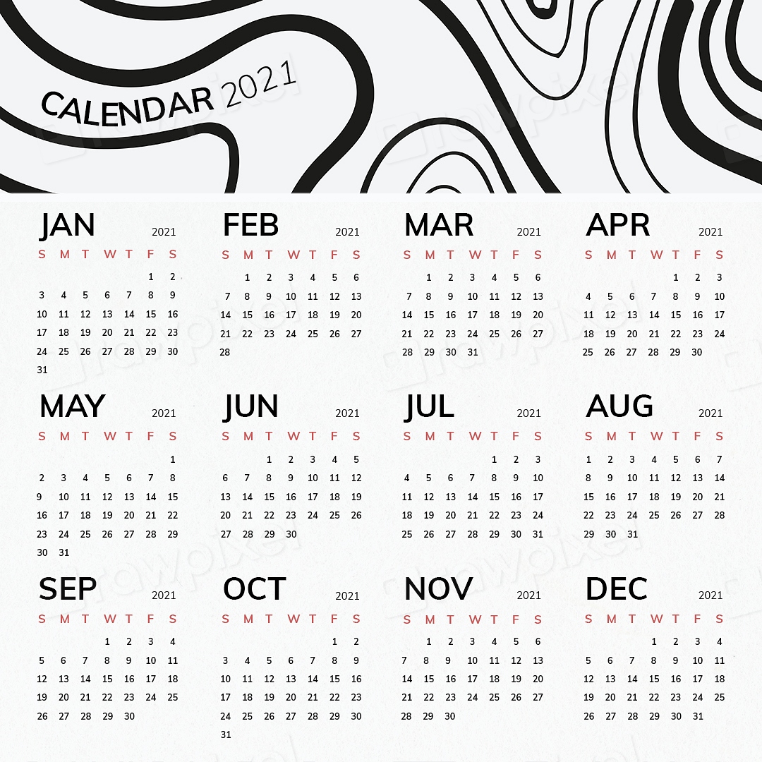 Calendar 2021 year psd editable | Premium PSD - rawpixel