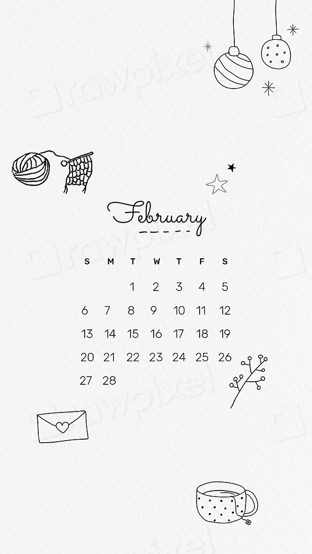 Cute February 2022 calendar template, | Premium PSD Template - rawpixel