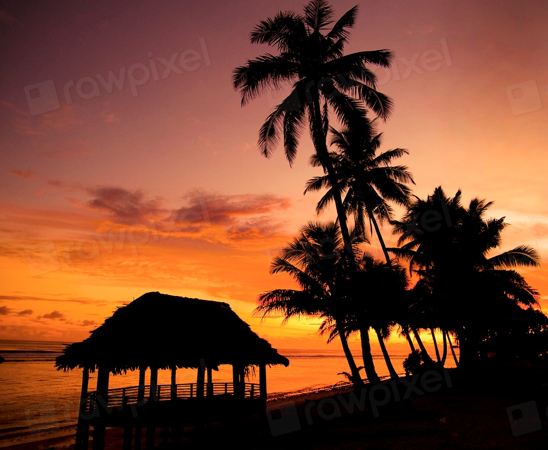 Sunset beach Samoa | Premium Photo - rawpixel