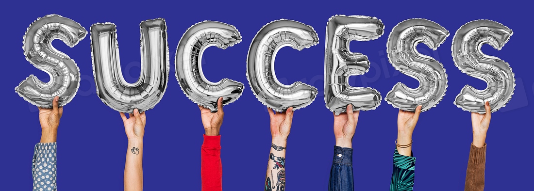 Hands showing success balloons word | Premium Photo - rawpixel