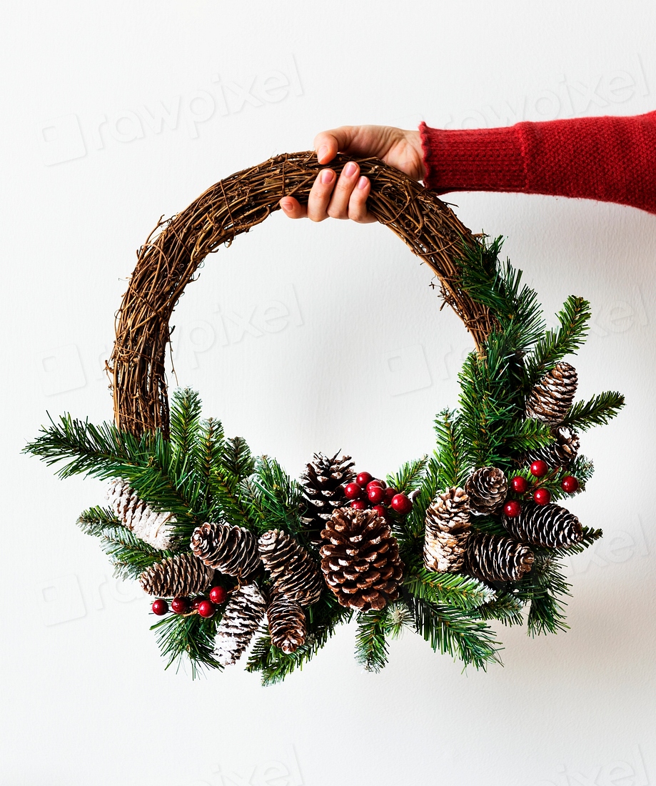 Christmas wreath with design space | Premium Photo - rawpixel