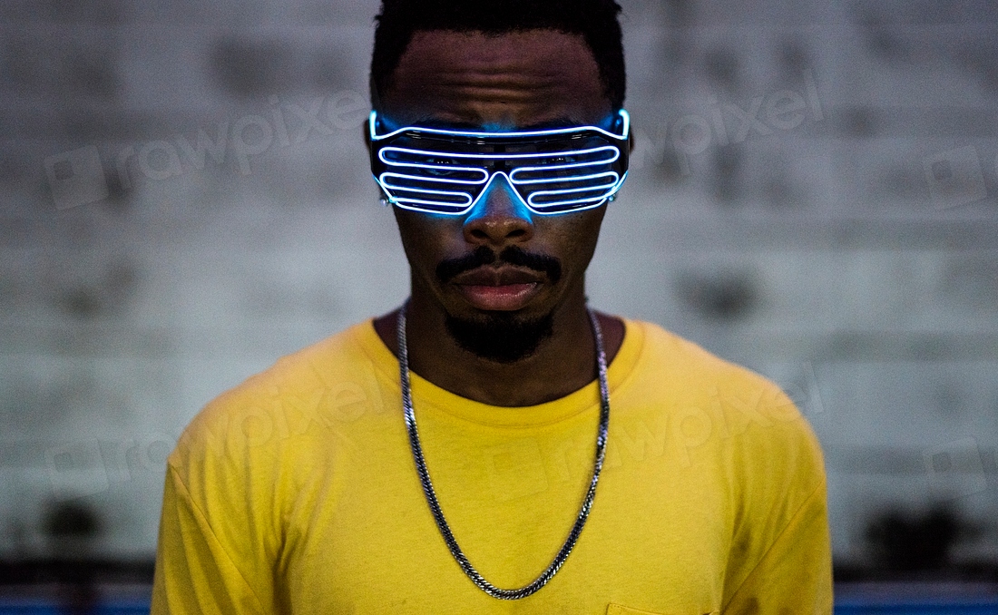 Young man wearing futuristic led | Premium Photo - rawpixel
