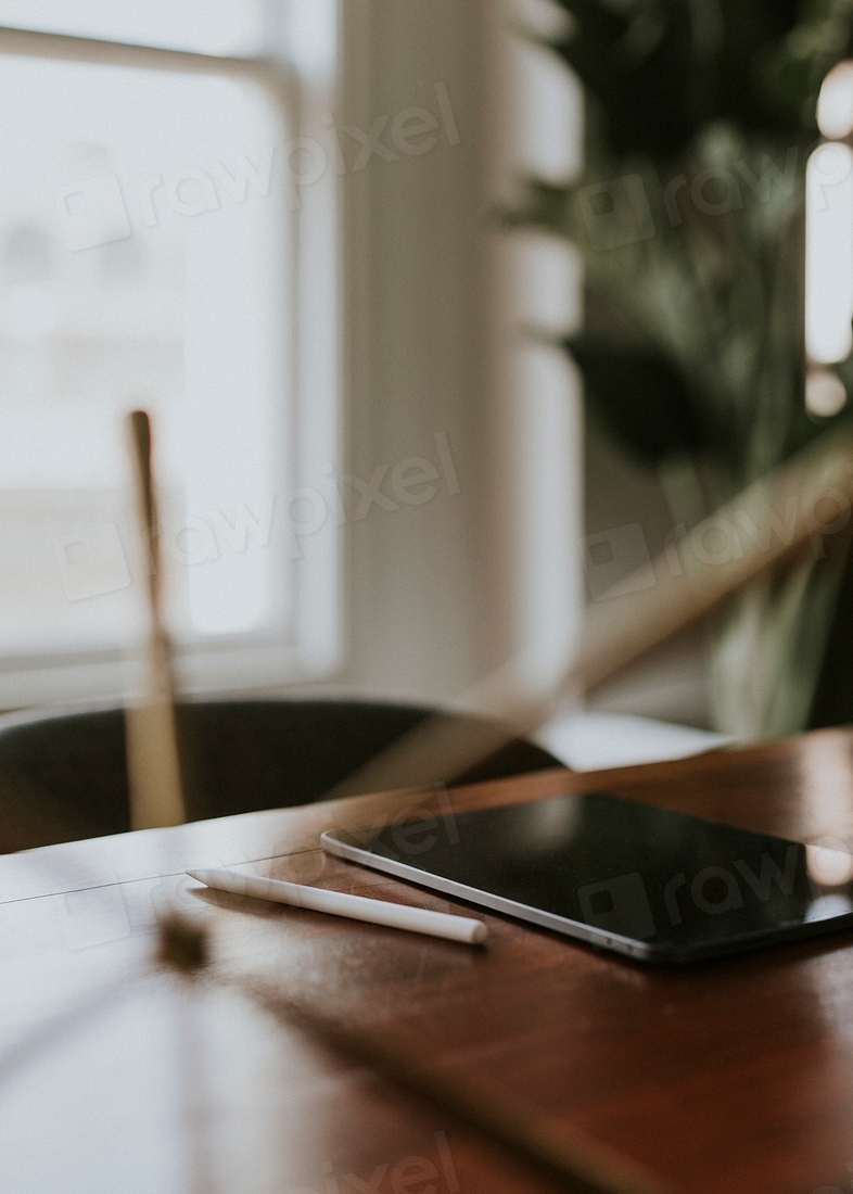 Digital tablet wooden table | Premium Photo - rawpixel