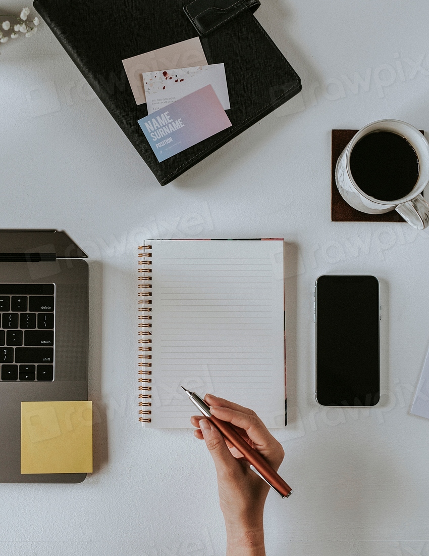 Woman writing notepad laptop | Premium Photo - rawpixel