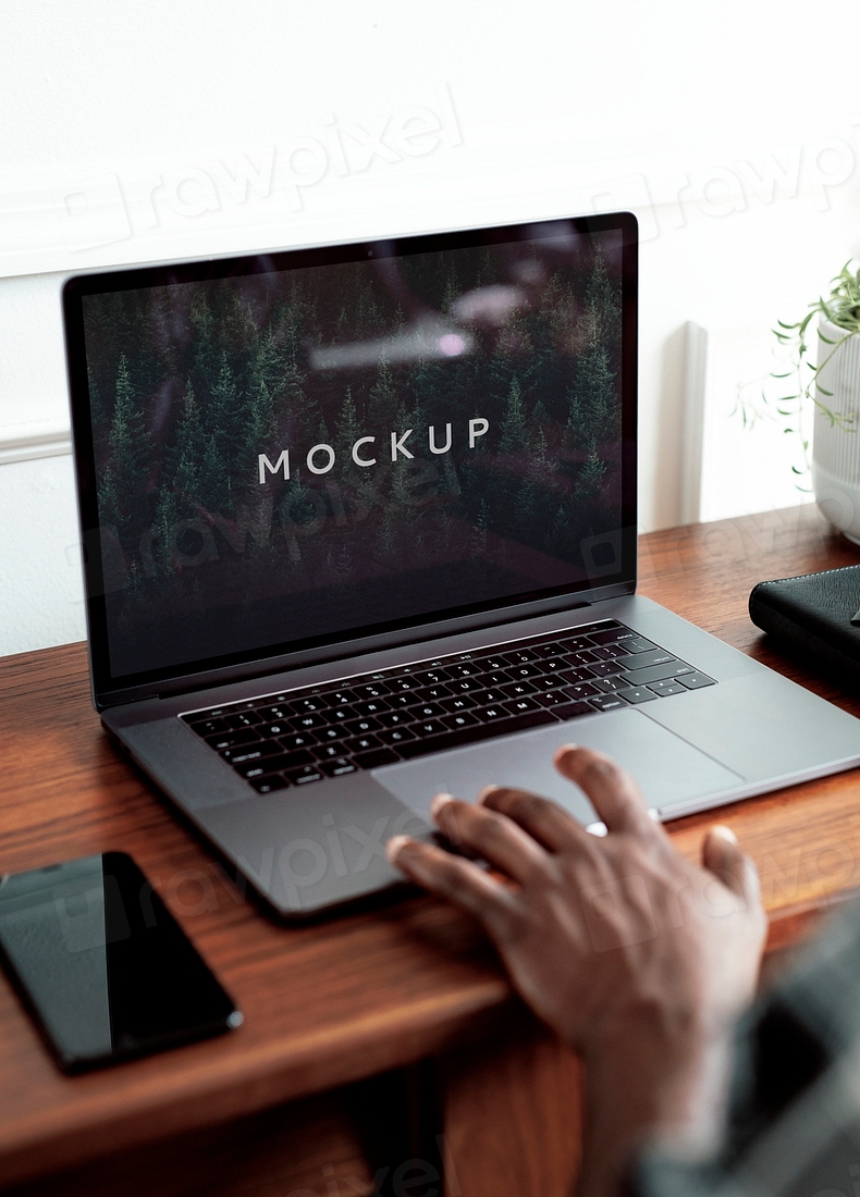 Black man working laptop screen | Premium PSD Mockup - rawpixel