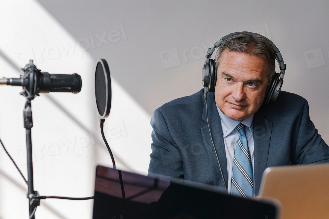 Broadcaster live in a studio | Premium Photo - rawpixel