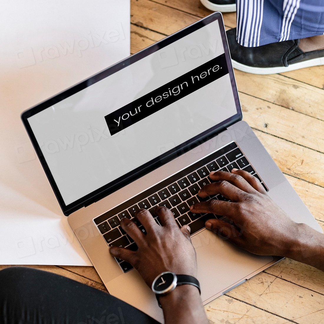 Man typing his laptop keyboard | Premium PSD Mockup - rawpixel