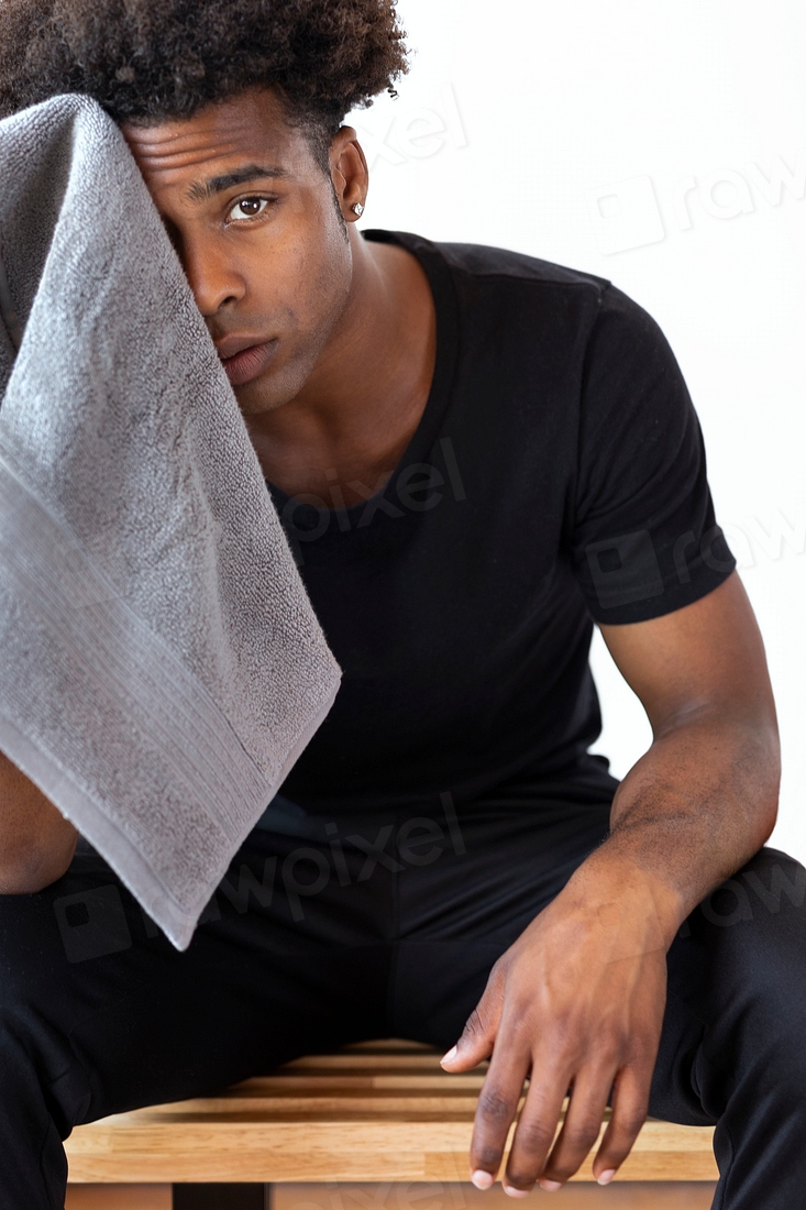 Exhausted man taking break workout | Premium Photo - rawpixel