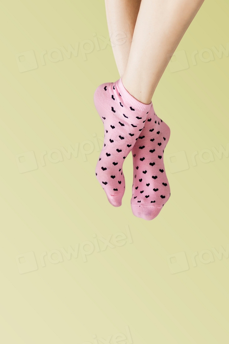 Woman pink socks her legs | Premium PSD - rawpixel
