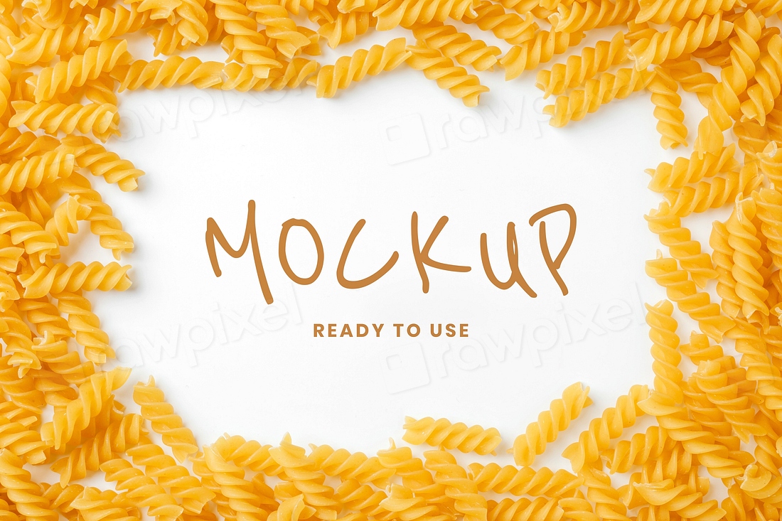 Uncooked pasta frame mockup | Premium PSD Mockup - rawpixel