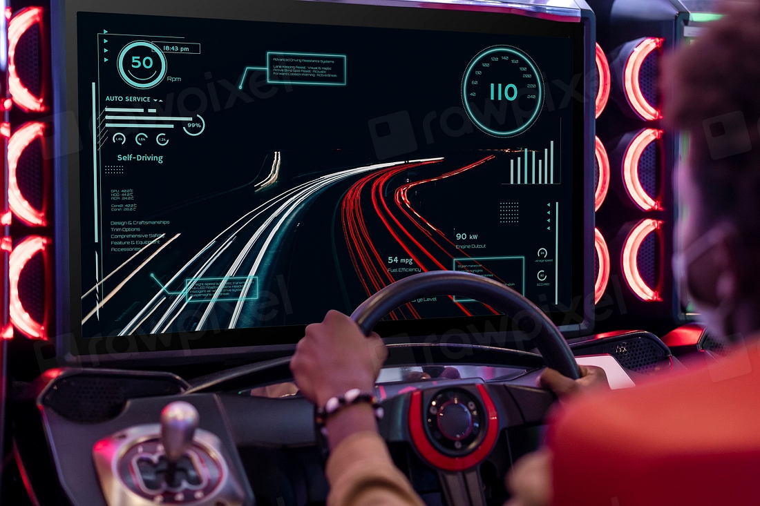 Screen mockup car racing arcade | Premium PSD Mockup - rawpixel