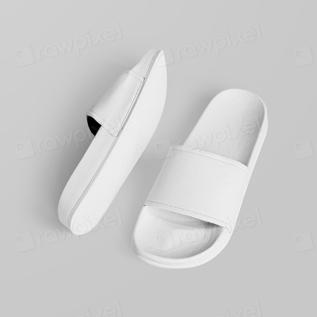 White slide sandal slippers psd | Premium PSD - rawpixel