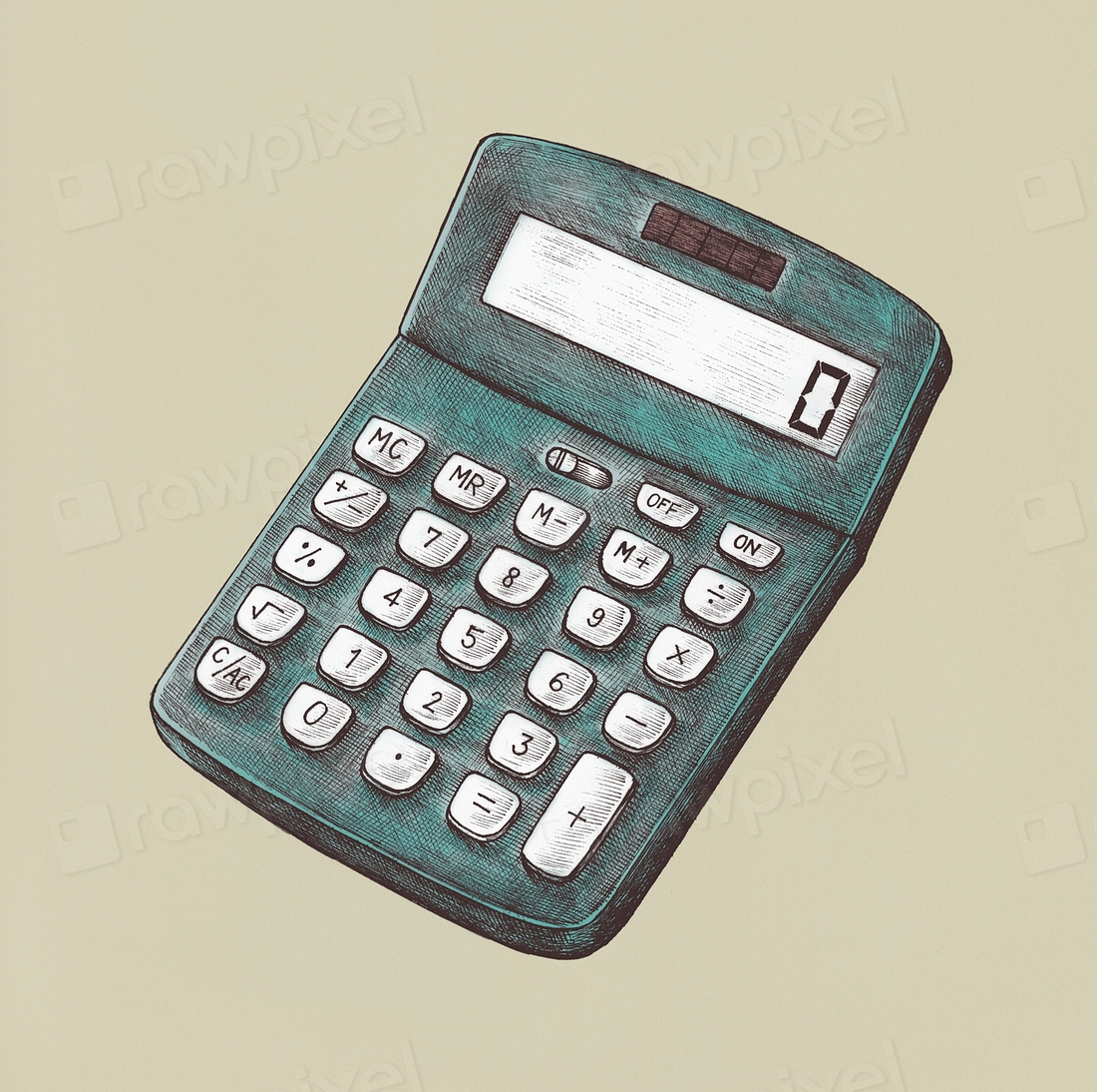 Hand-drawn digital calculator illustration | Free Photo Illustration ...