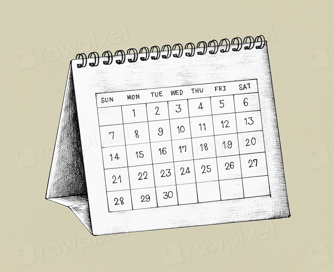Hand-drawn desk calendar illustration | Free Photo Illustration - rawpixel