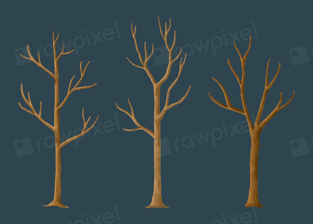 Hand drawn spooky trees autumn | Free Photo Illustration - rawpixel