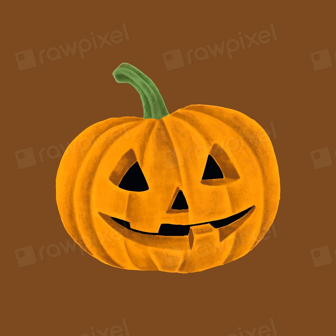 Hand drawn Halloween pumpkin jack-o'-lantern | Premium Vector ...