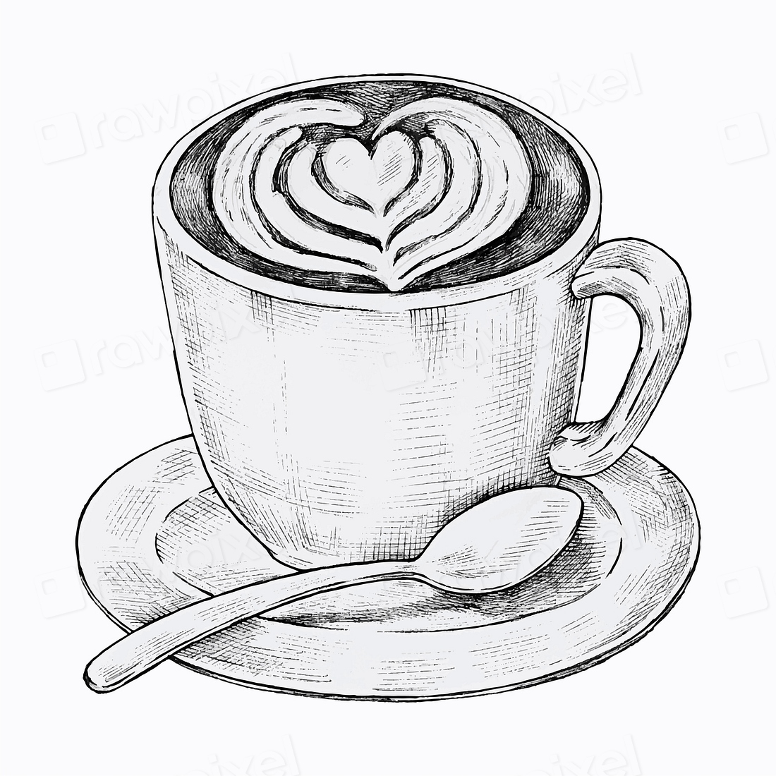 Hand drawn latte art drink | Premium Vector - rawpixel