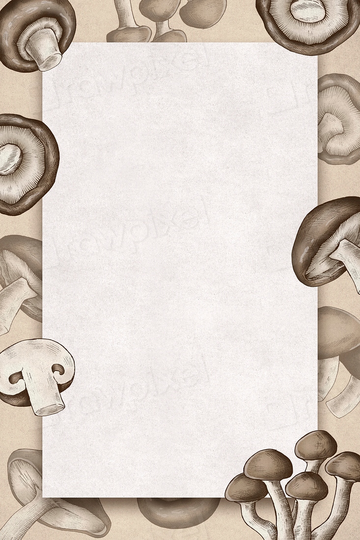 Hand drawn organic mushroom frame | Premium PSD - rawpixel