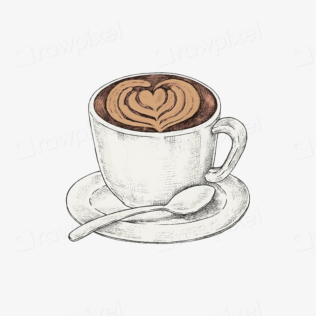 Hand drawn latte art drink | Premium Vector Illustration - rawpixel