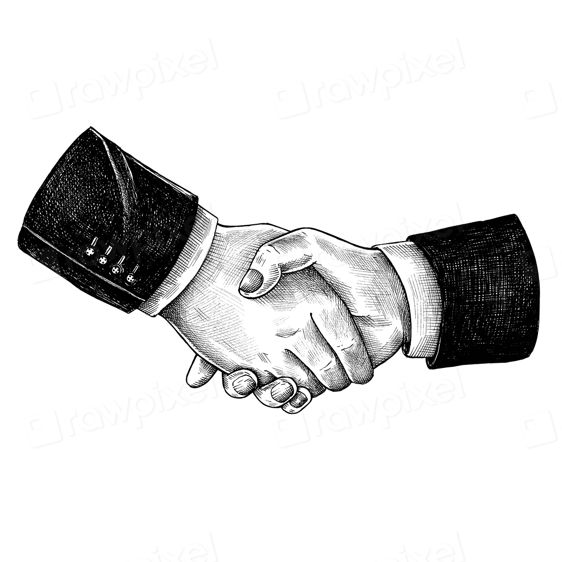 Hand drawn shaking hands together | Premium Photo Illustration - rawpixel
