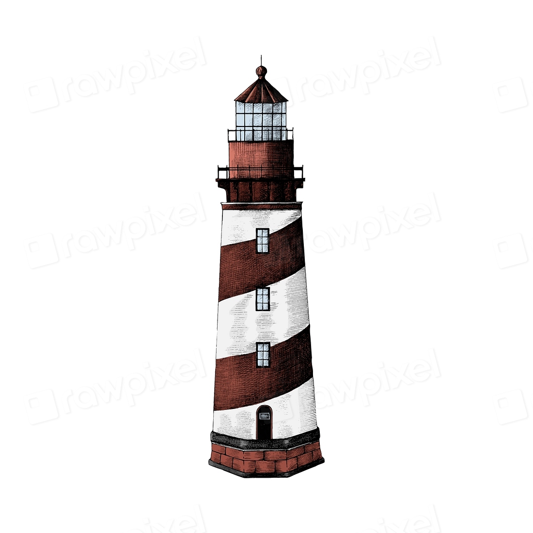 Old lighthouse vintage style illustration | Premium Vector Illustration ...