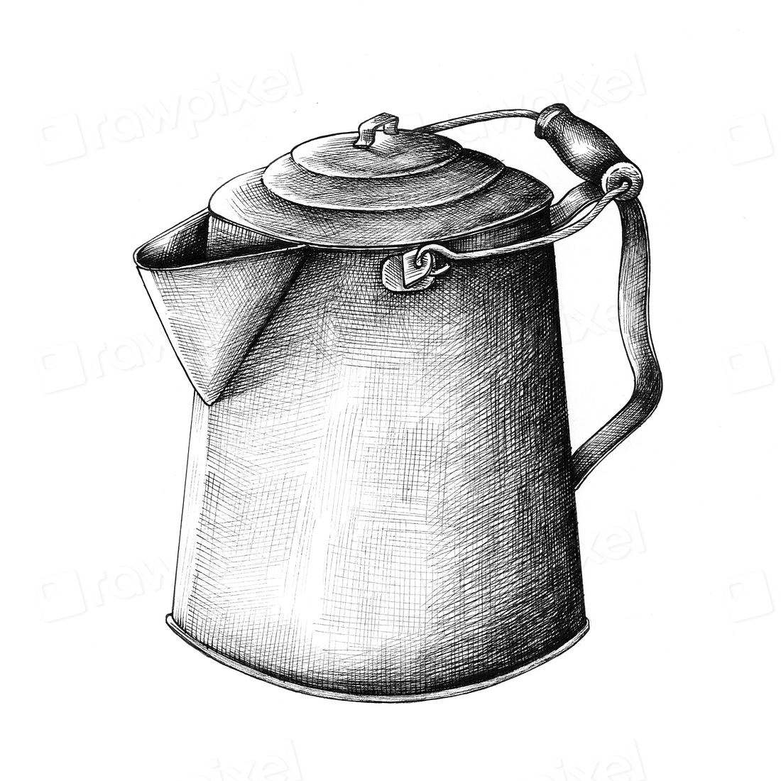 Hand drawn kettle isolated background | Free Photo Illustration - rawpixel