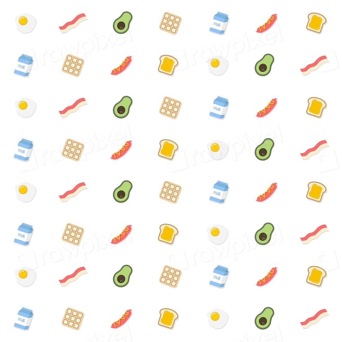 Seamless food pattern vector | Free Vector - rawpixel