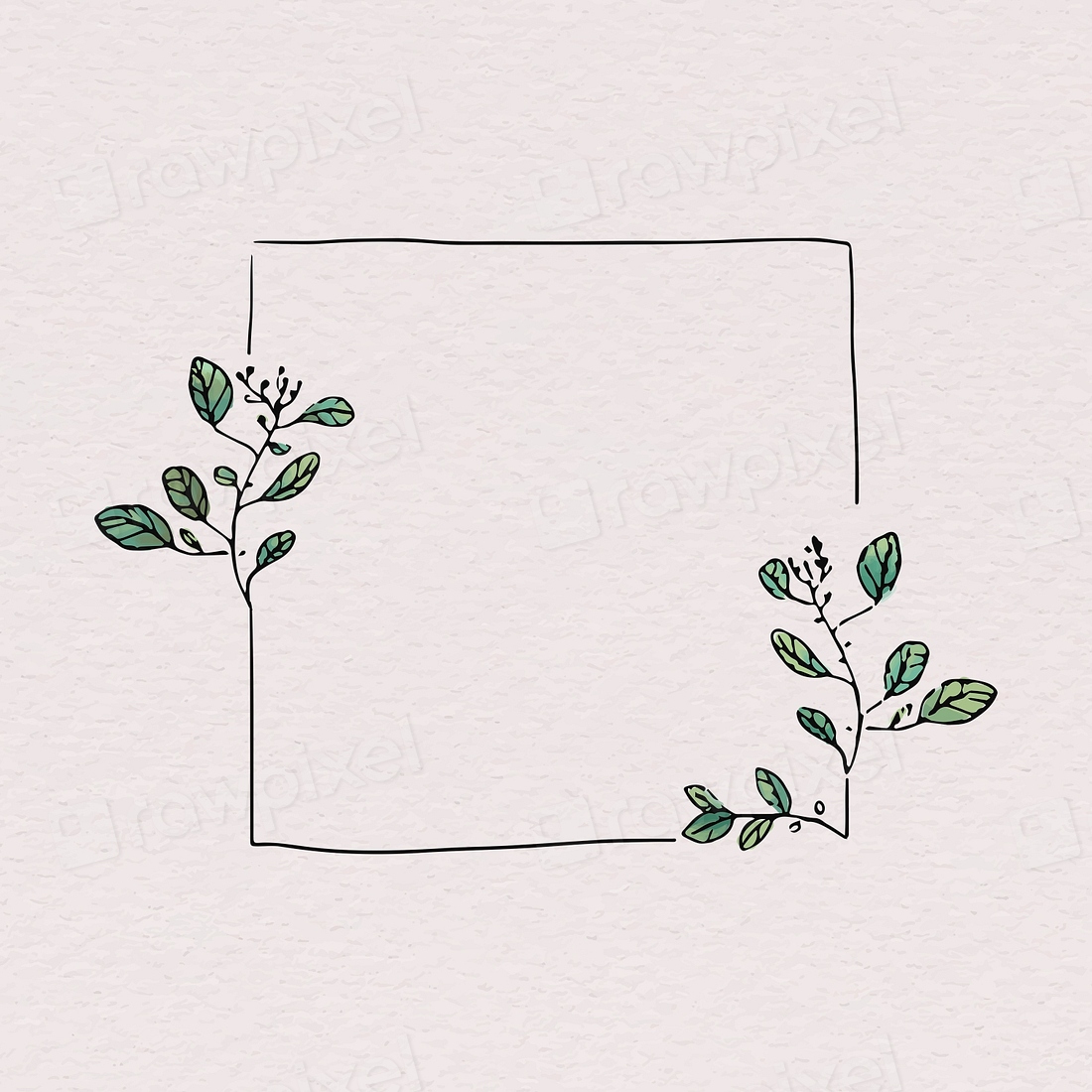Botanical frame clipart, doodle illustration | Free Photo - rawpixel
