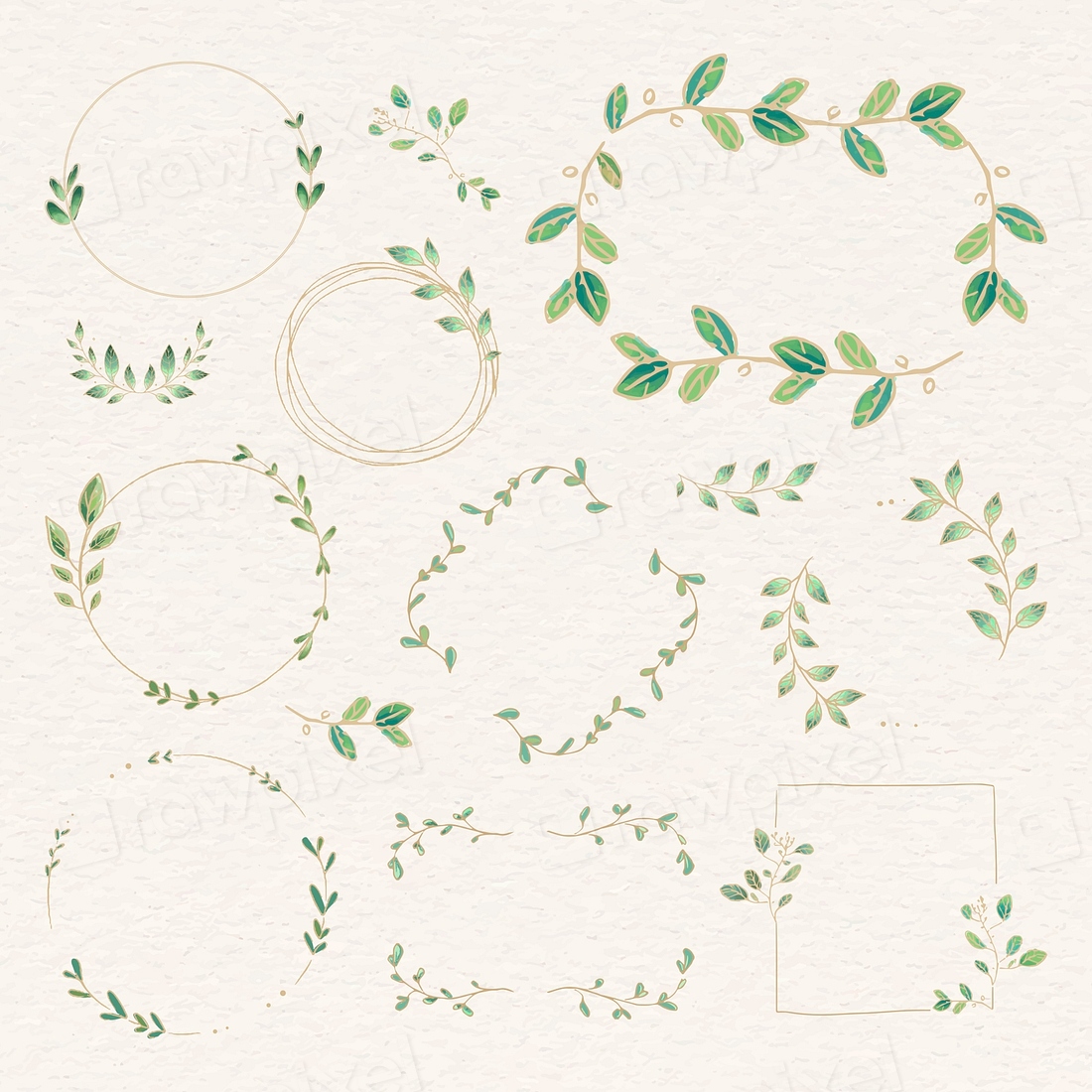 Botanical frame collage element, doodle | Premium PSD - rawpixel