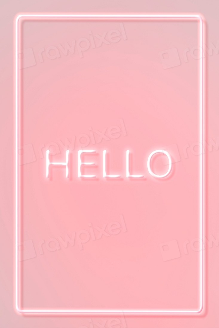 Hello frame neon border lettering | Free Photo - rawpixel