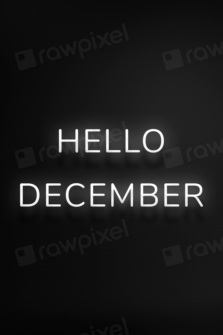 Glowing Hello December neon text | Free Photo - rawpixel