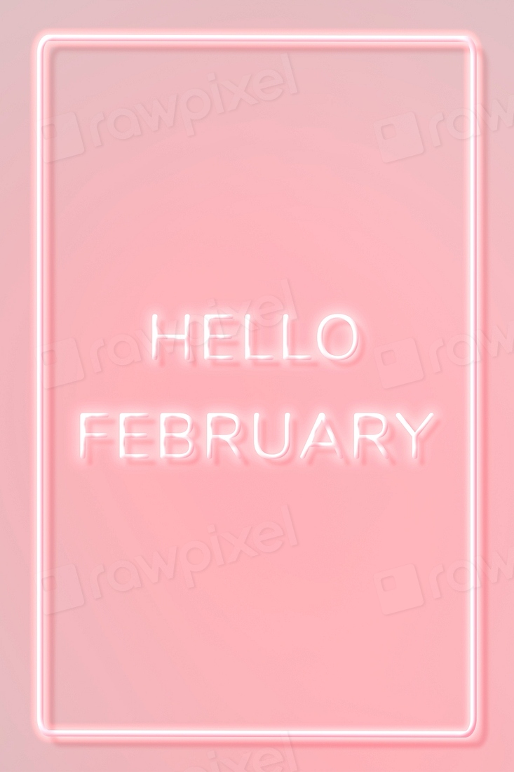 Neon frame Hello February border | Free Photo - rawpixel