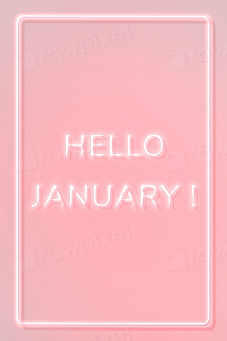 Hello January! frame neon border | Free Photo - rawpixel