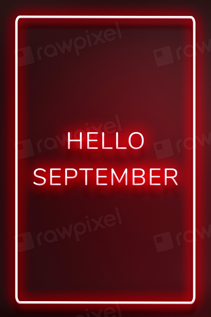 Neon frame Hello September border | Free Photo - rawpixel