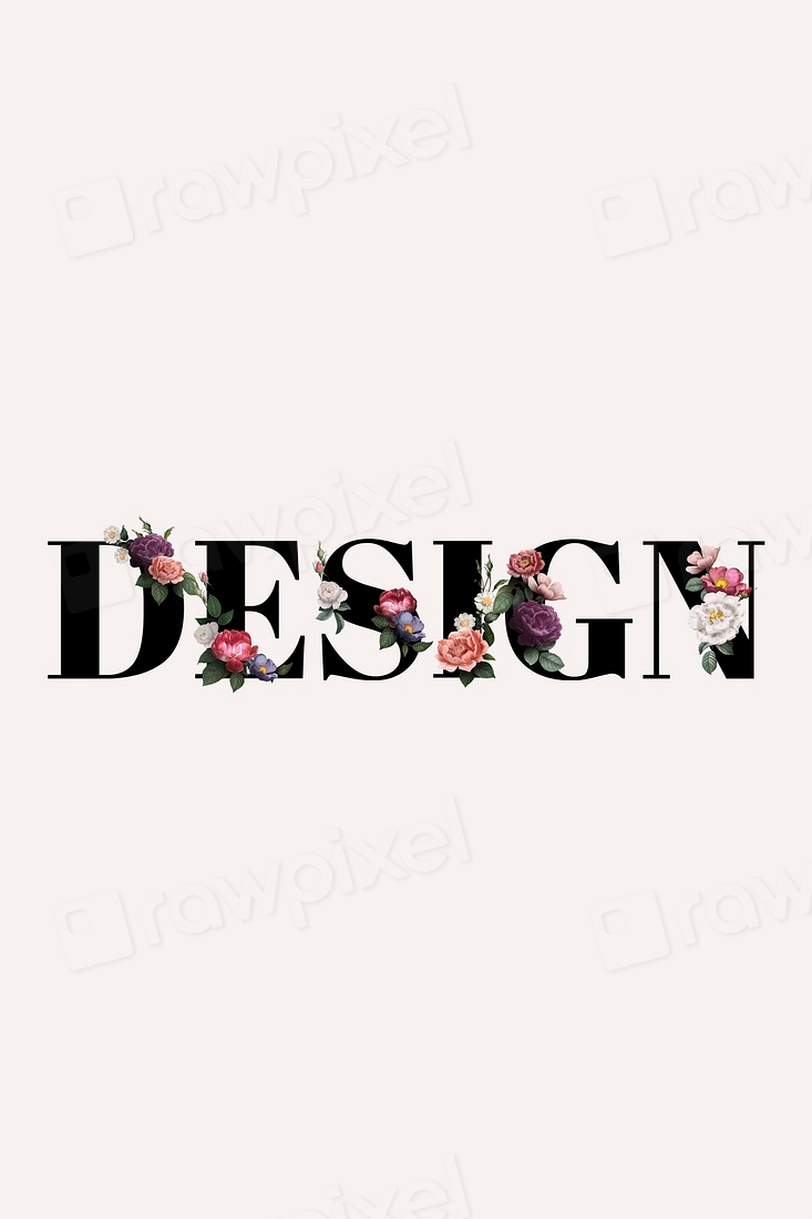 Floral design word typography beige | Free Photo - rawpixel