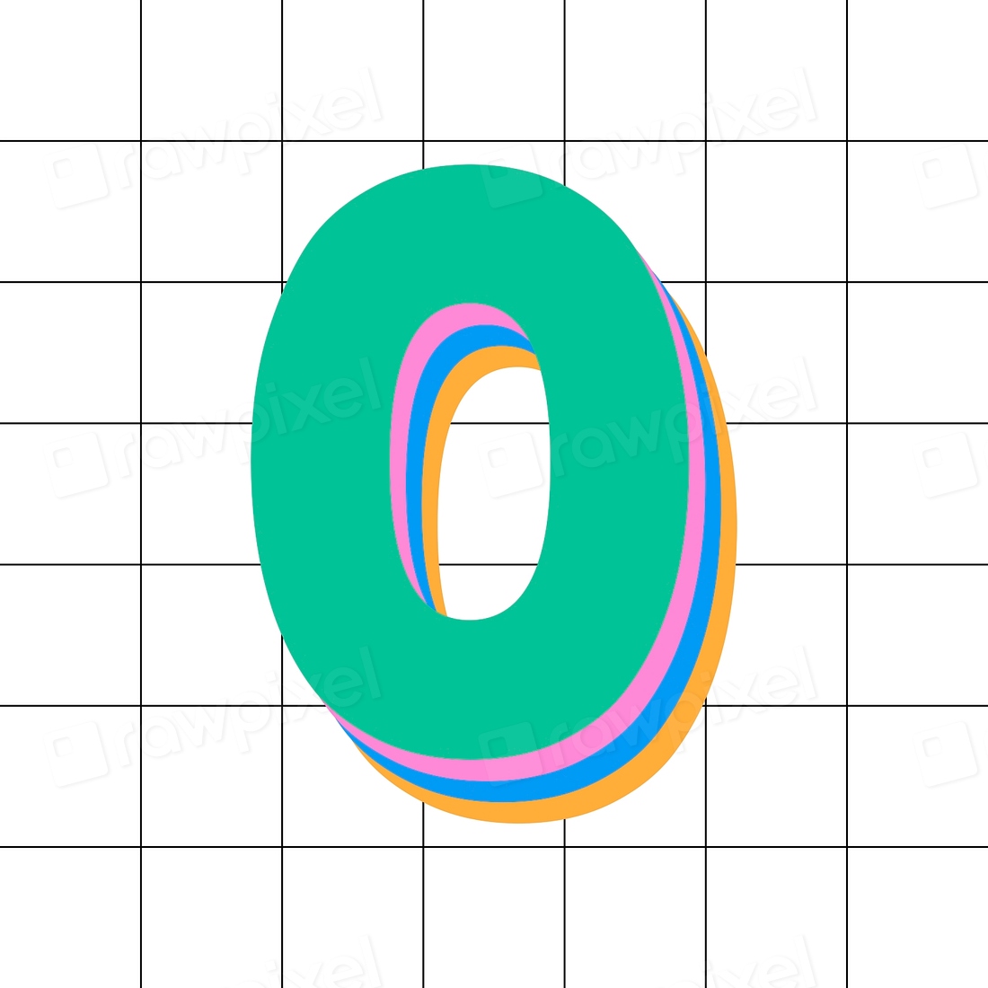 3D number zero font psd | Premium PSD - rawpixel