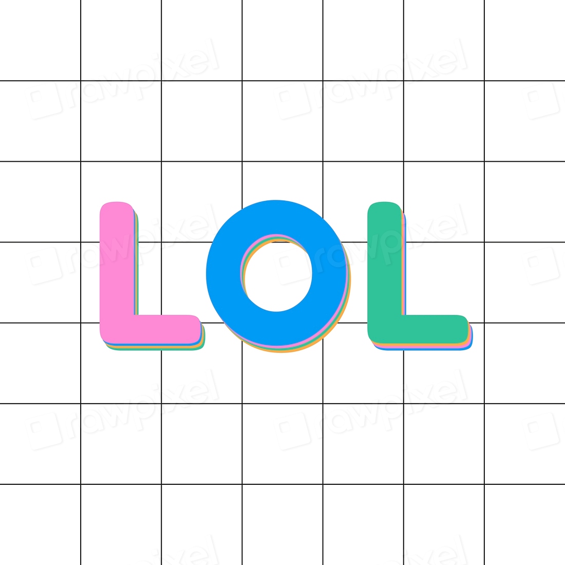 LOL word art font typography | Free Photo - rawpixel