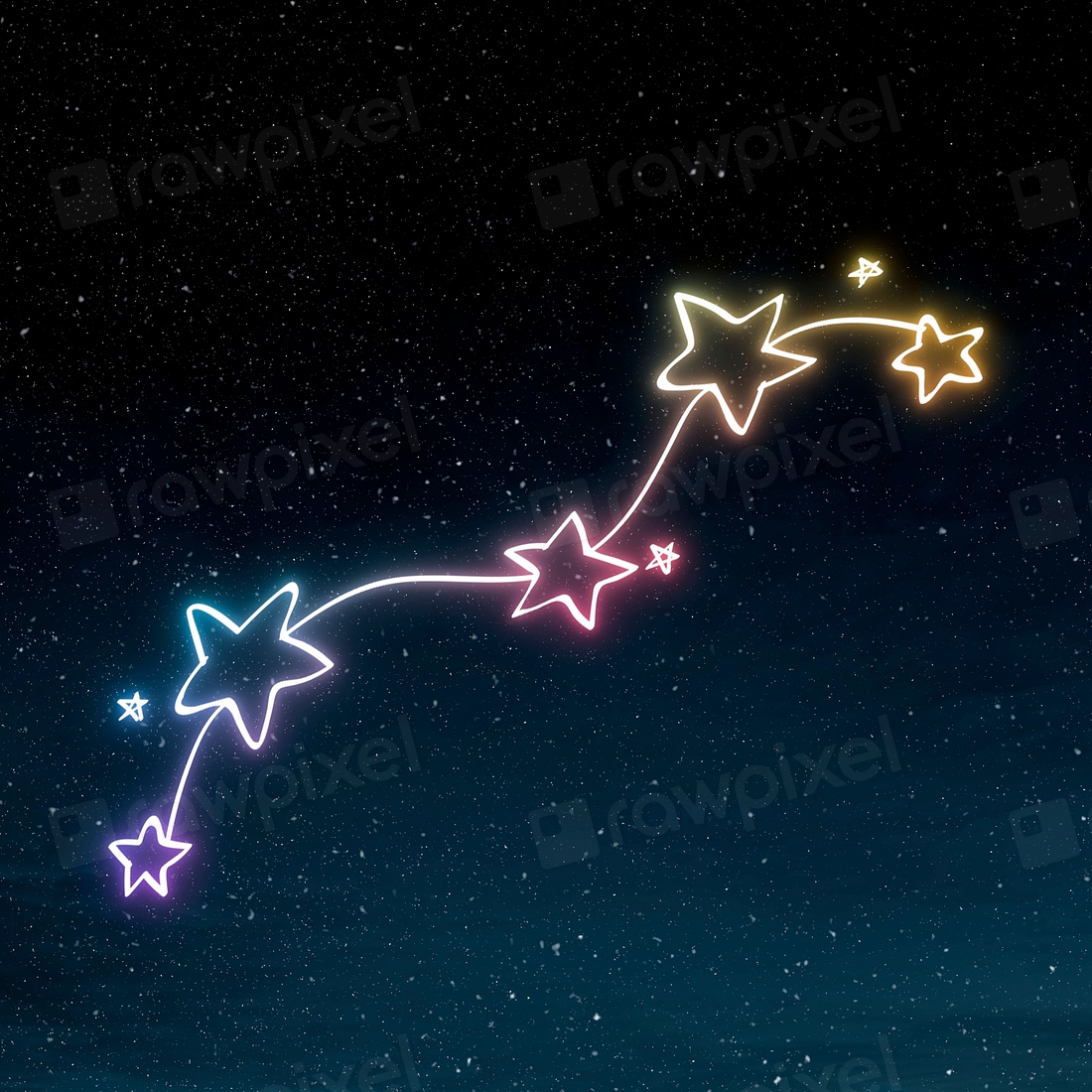 Rainbow led light star psd | Premium PSD - rawpixel