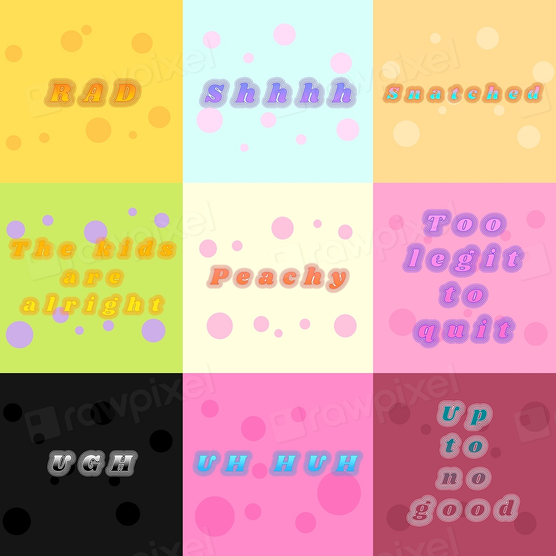 Colorful funky psd typography | Premium PSD - rawpixel