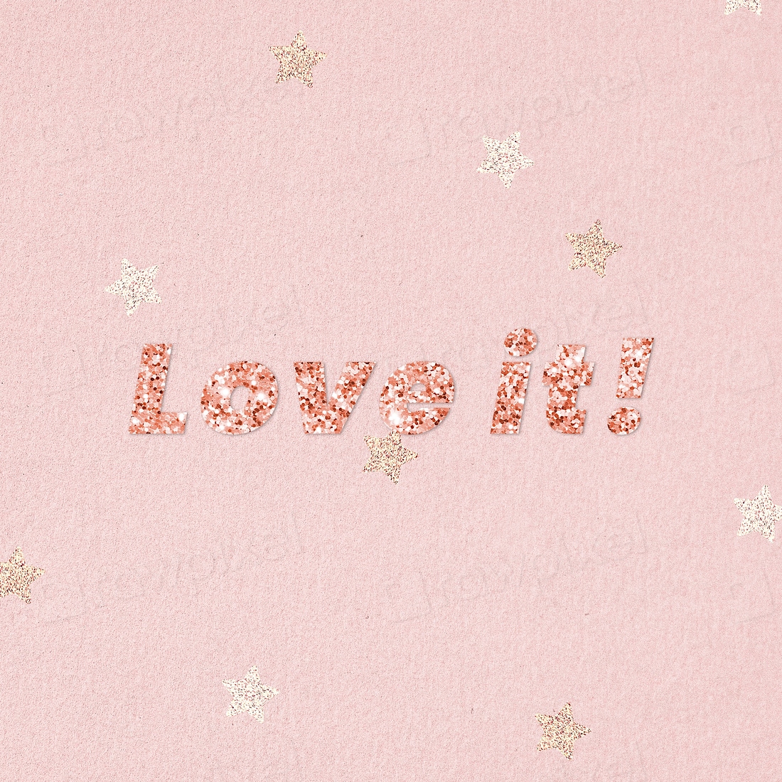 Glittery love it! typography on star | Free Photo - rawpixel