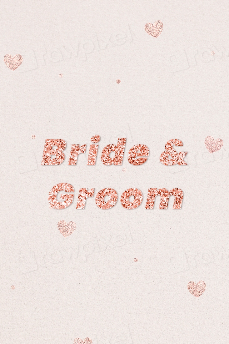 Bride & groom typography heart | Free Photo - rawpixel