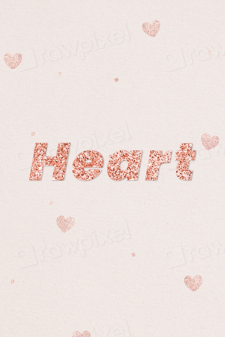 Glittery heart typography heart patterned | Free Photo - rawpixel
