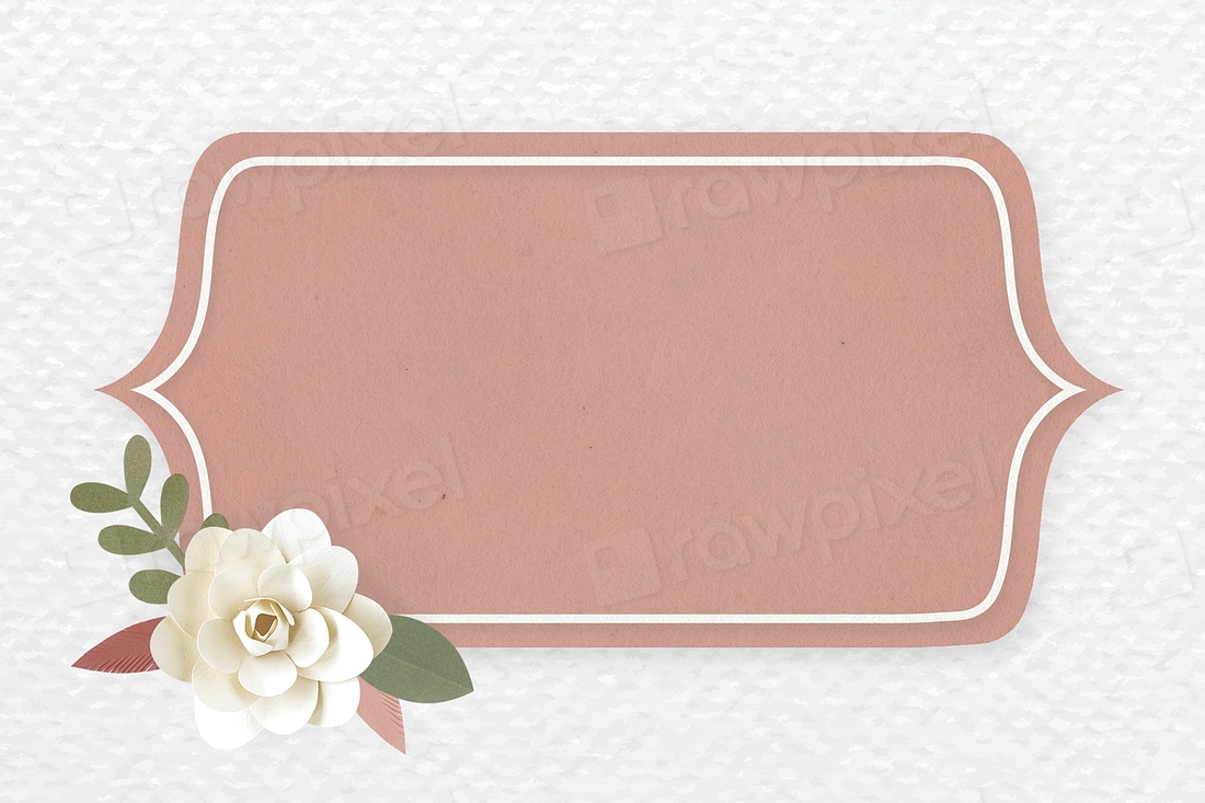Rectangle paper craft flower badge | Premium PSD - rawpixel