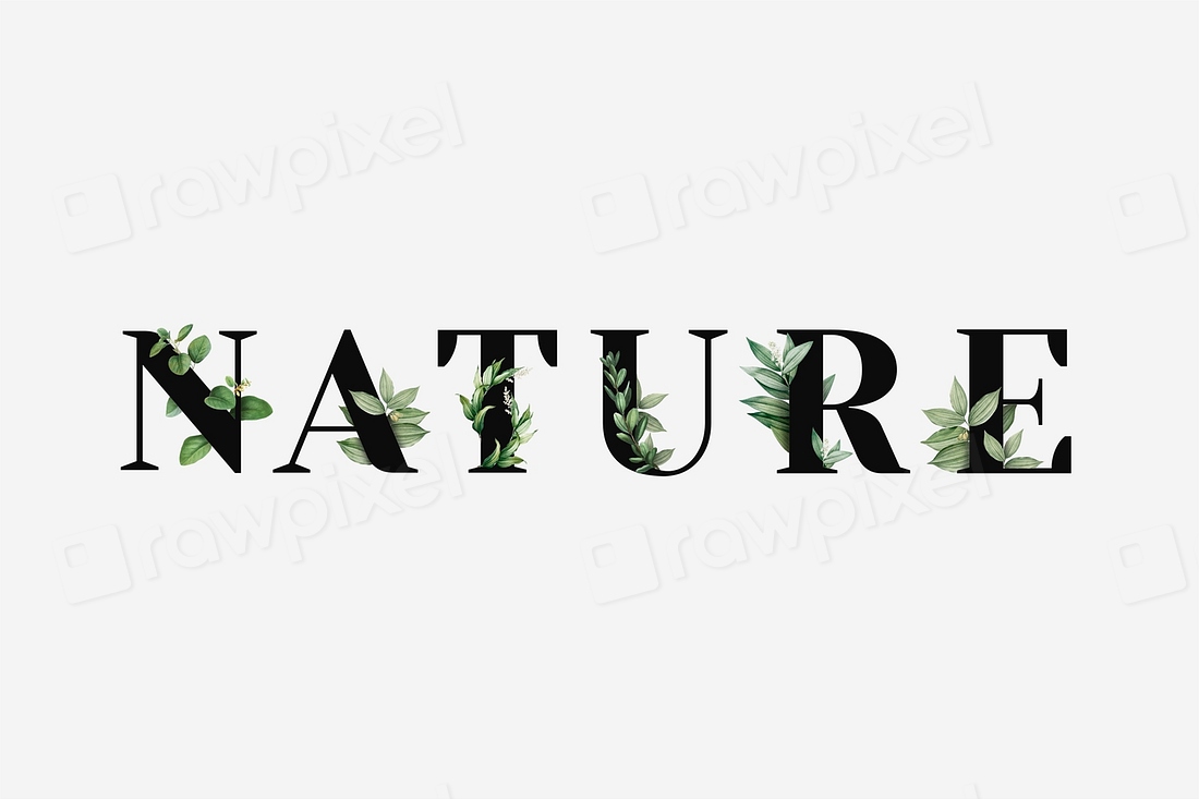 Botanical NATURE psd word typography | Premium PSD - rawpixel