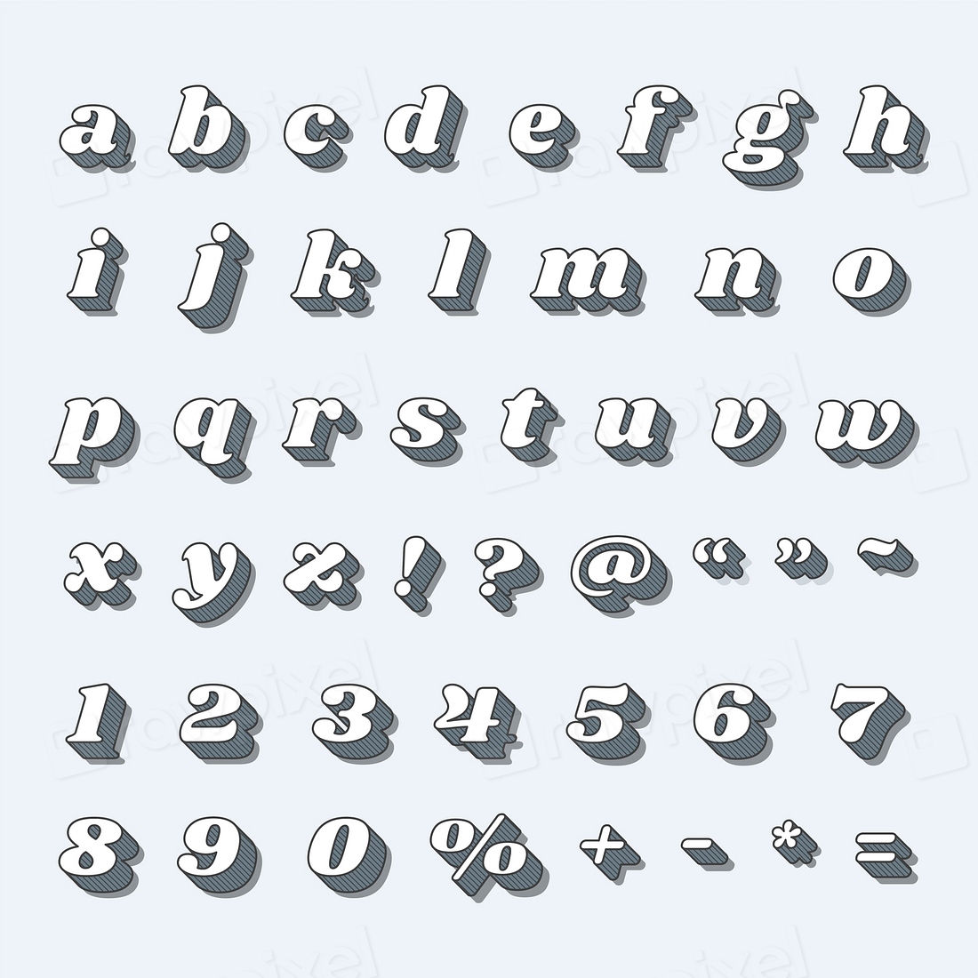 Retro alphabet number set vector | Premium Vector - rawpixel