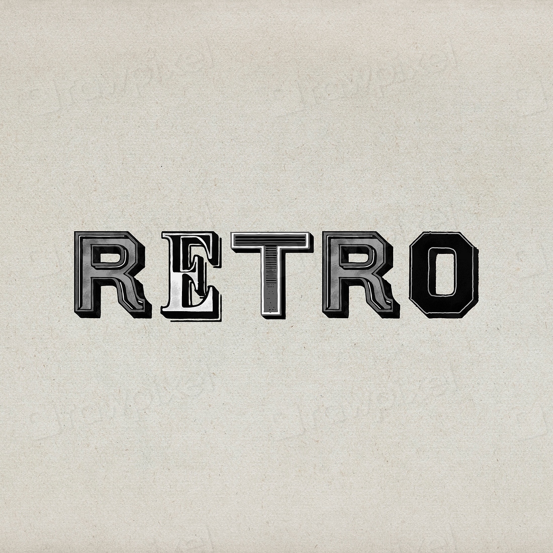 Retro text 3d word design | Premium PSD - rawpixel